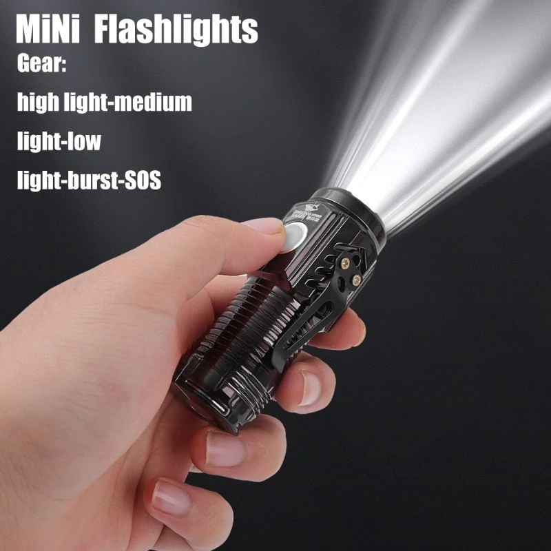LED Mini Flashlight Rechargeable Waterproof Outdoor Heavy Duty ...