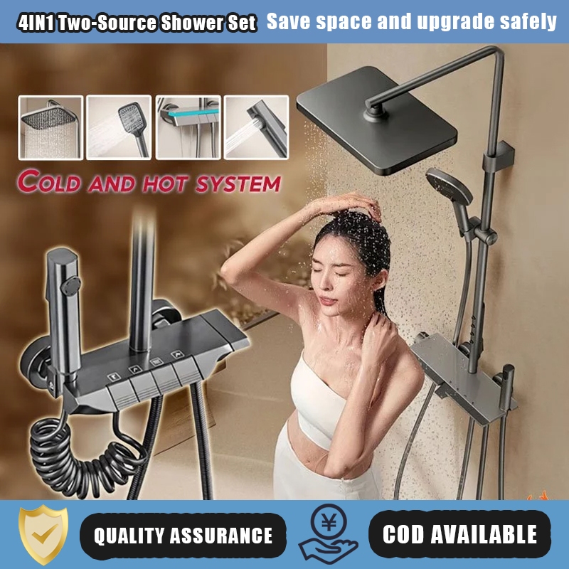 Shower Set 4 in 1 Square Piano Key Design Hot and Cold Shower Head Set ...
