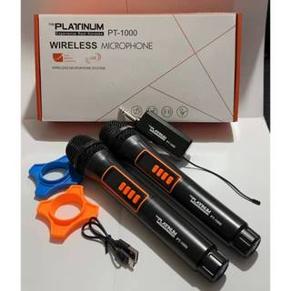 Platinum PT-1000 Professional Dual UHF Wireless Microphone Build In ...