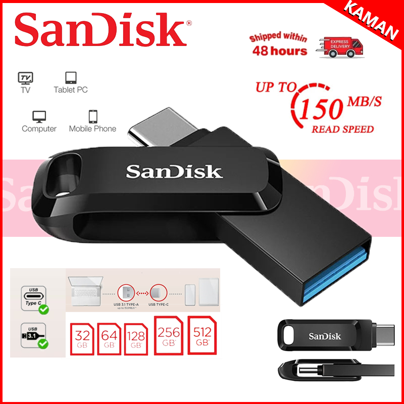 Sandisk Ultra Dual Drive 32GB-512GB Go USB Type-C Flash Drive | Shopee ...