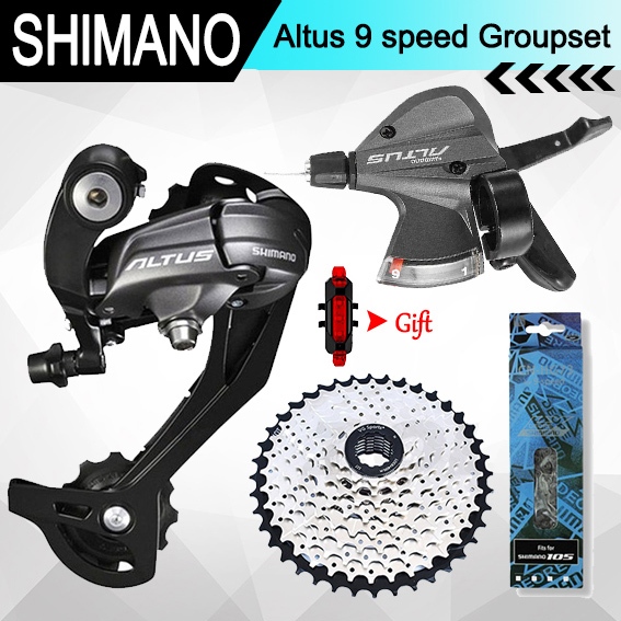 SHlMANO Altus Groupset 9 speed RD MTB M370 9 speed shifter Bike combo ...