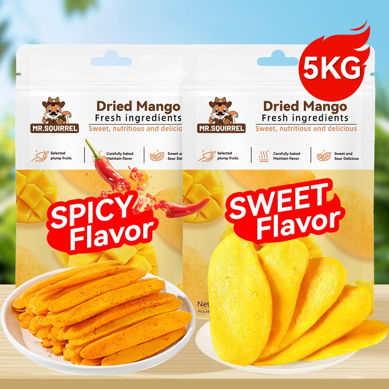 Mr.Squirrel 5KG Dried Mango Sweet & Spicy Flavors Dried Mango With Salt ...
