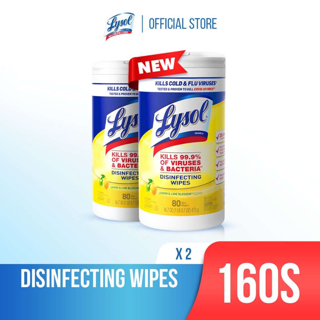 Lysol Disinfectant Surface Wipes - 80 Pulls Twin Pack | Shopee Philippines