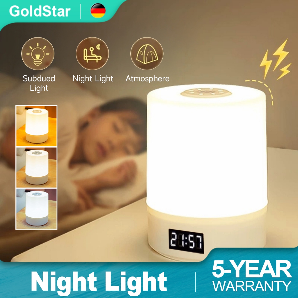 Gold Star 3 Modes Night Light Sleep Table Lamp Bedside Lamp Night Lamp ...