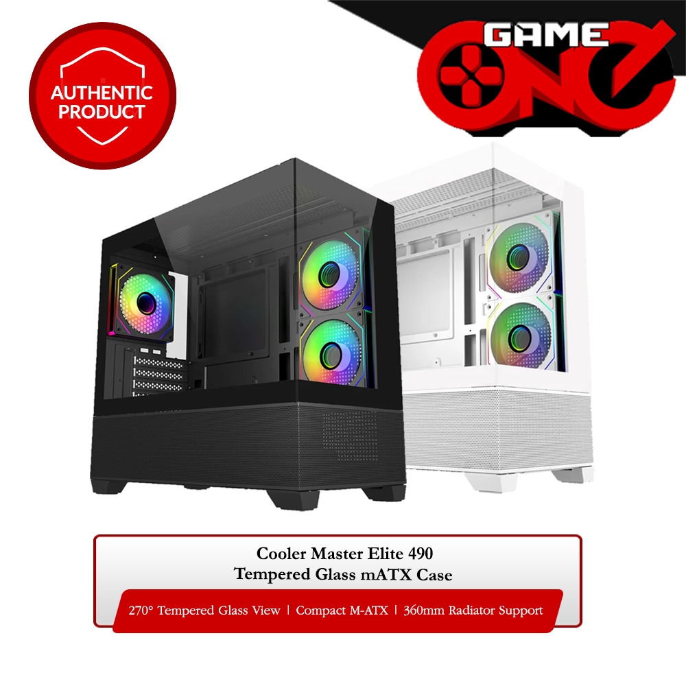 Cooler Master Elite 490 Tempered Glass mATX PC Case | Shopee Philippines