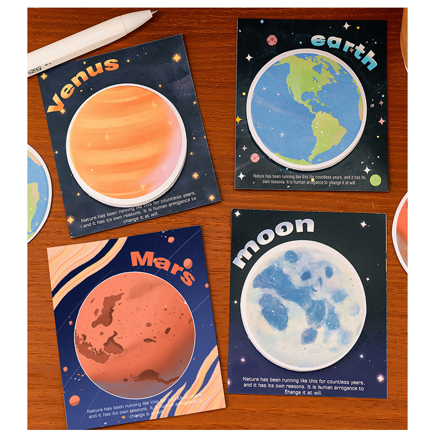 Cute Planet Sticky Notes – Round Aesthetic Memo Pads | Shopee Philippines
