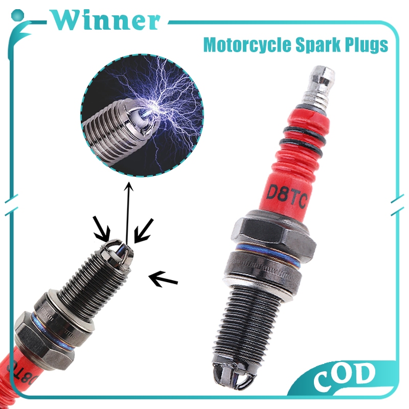 D8TC 3-Electrode Motorcycle Spark Plug for CG 125cc 150cc 200cc 250cc 4 ...