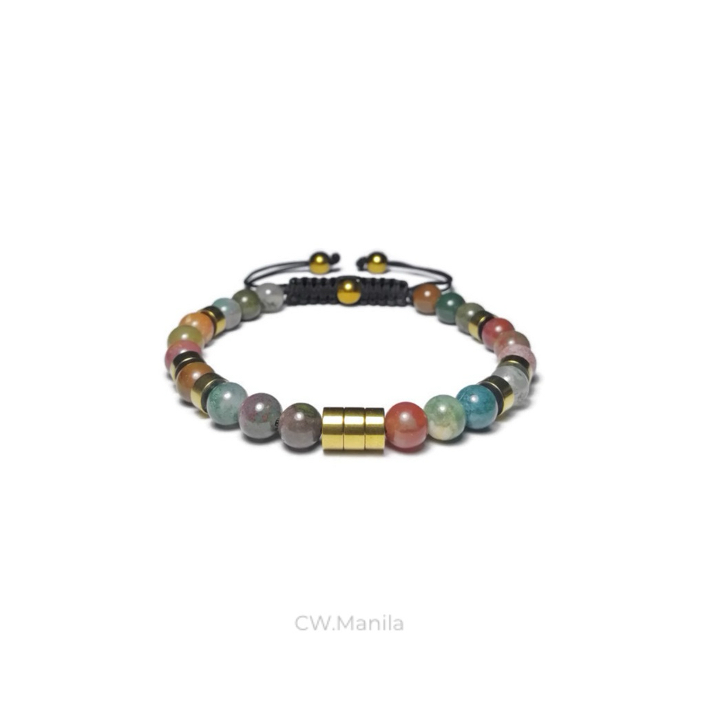 CW Manila - 0RION Adjustable Bracelet - 6mm Fancy Jasper Stone with ...