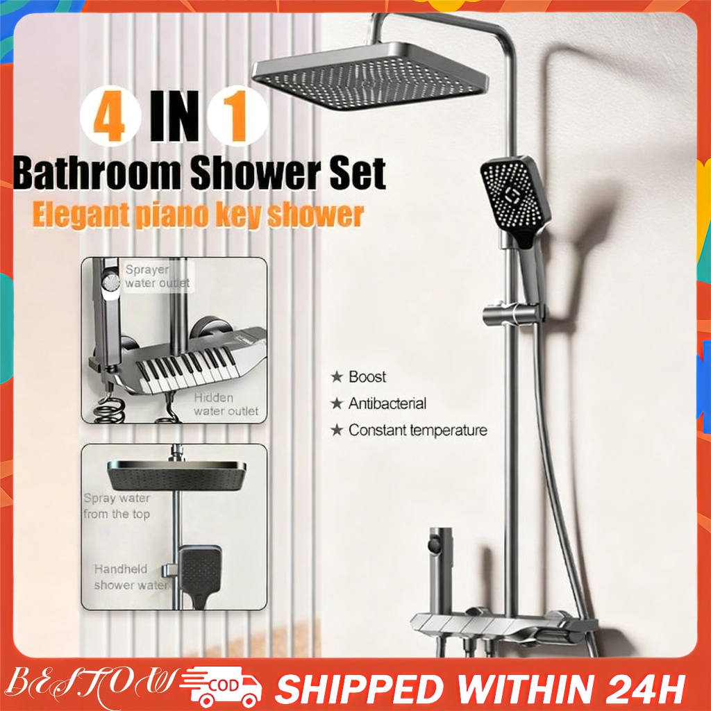 304 Shower Set Stainless Steel Bathroom Black Single Cold Shower Set ...