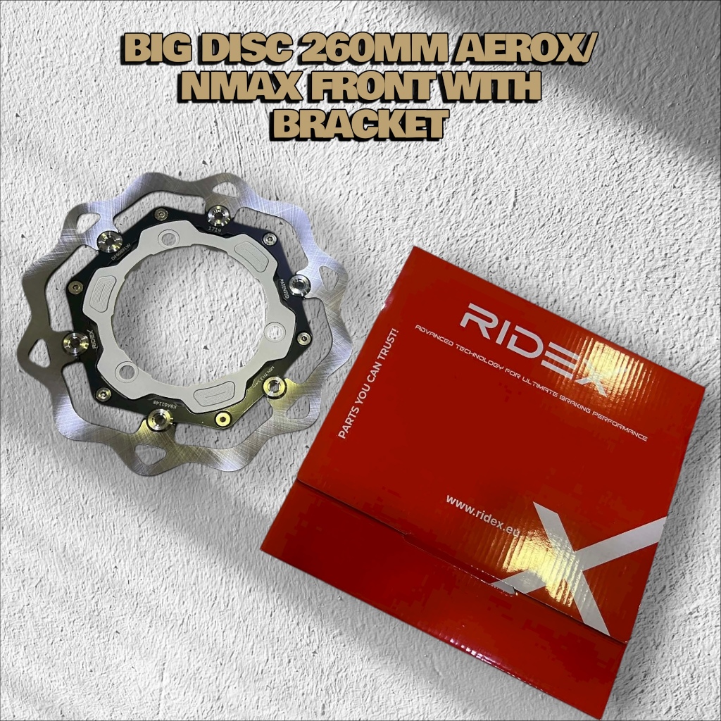 RIDE-X (GALFER DESIGN) BIG DISC 260MM FRONT WITH BRACKET FOR NMAX-V1/V2 ...