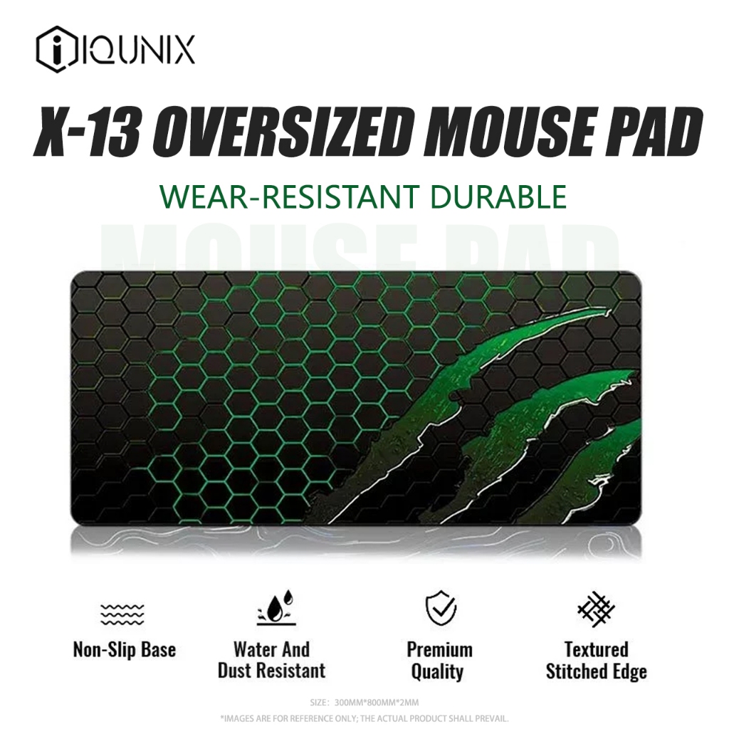 IQUNIX X-13 Abstract Green and Black Cool Futuristic Mouse Pad Gaming ...