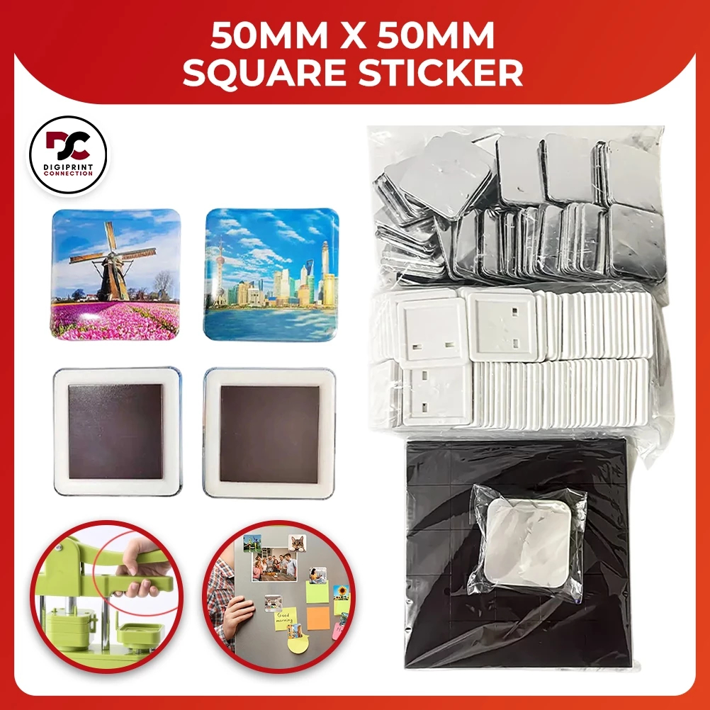 50pcs Square Refrigerator Sticker Magnetic Pin 50*50mm Souvenirs Event ...