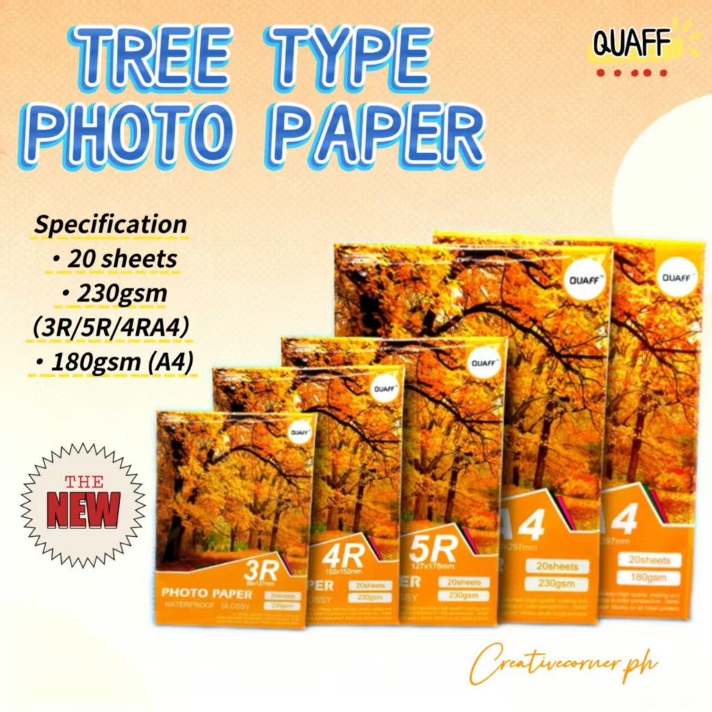 Quaff Tree Type Glossy Photo Paper A4 5r 4r 3r Size 180gsm & 230gsm （20 ...