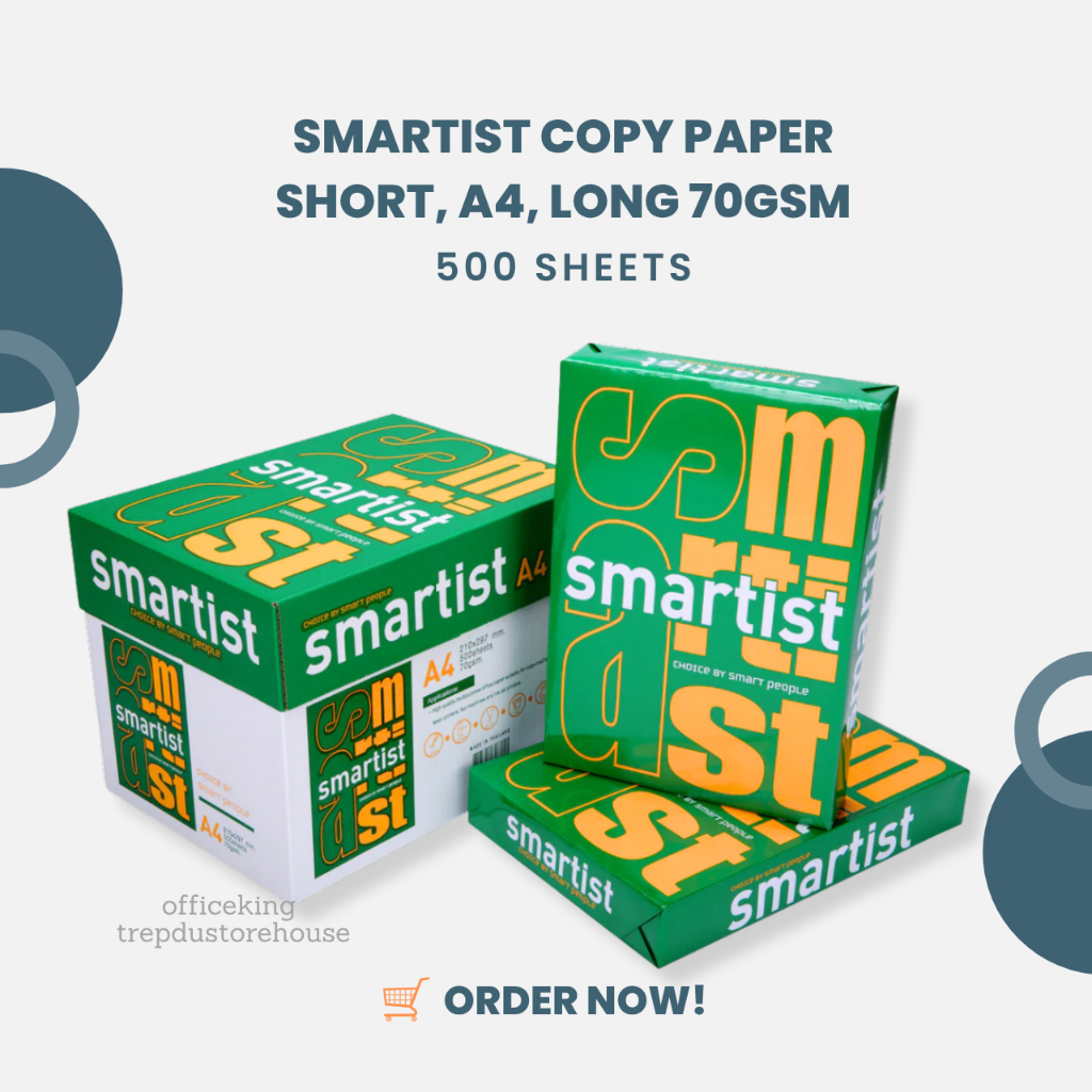 Smartist copy paper 70gsm 500 sheets | Shopee Philippines