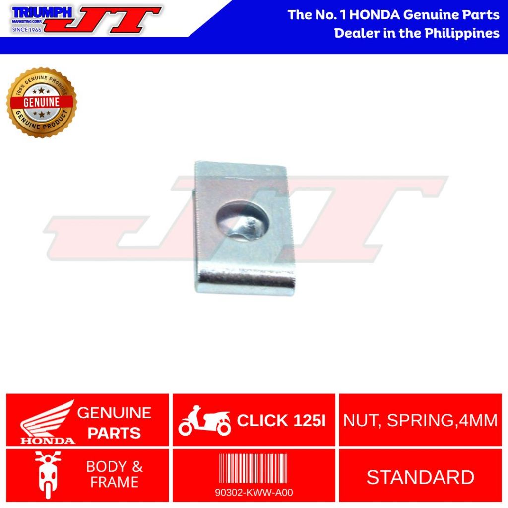 HONDA GENUINE CLICK 125I, NUT, SPRING,4MM (90302-KWW-A00) | Shopee ...
