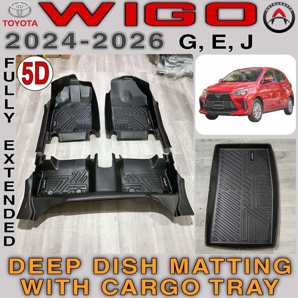 Toyota Wigo 2024-2026 5D Fully Extended Deep Dish Matting with Cargo ...