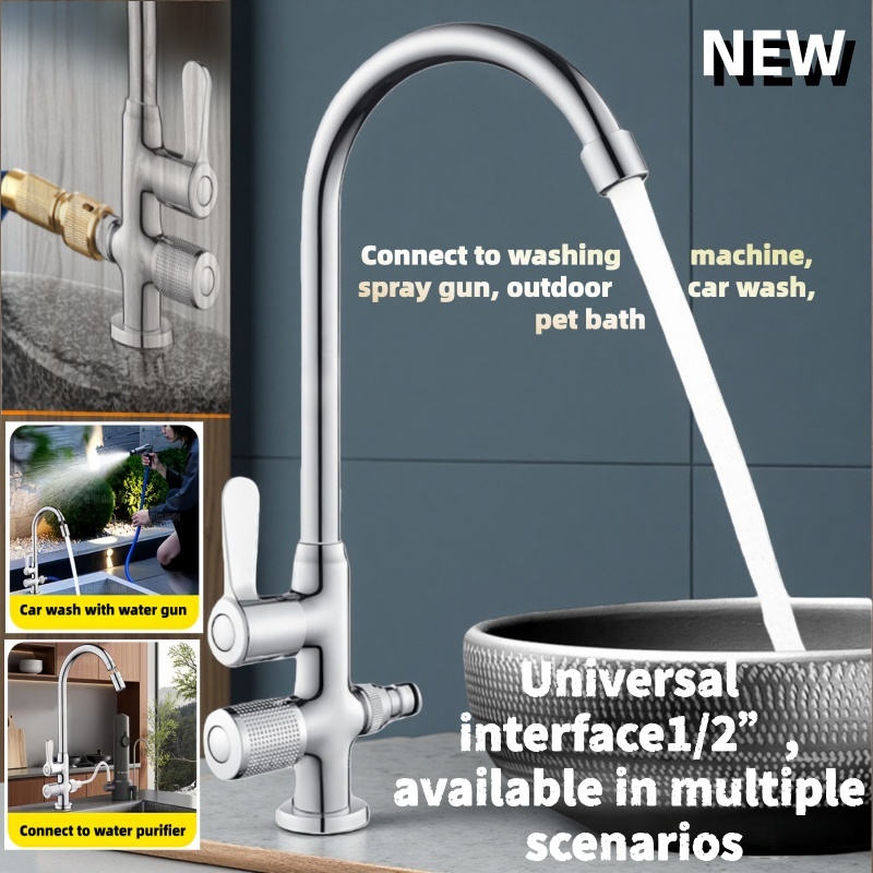 All-Copper Faucet For Kitchen Sink Multiple Scenes Faucet Kitchen Hose ...
