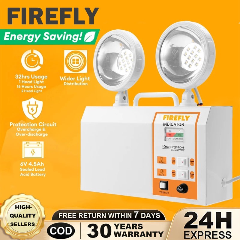 FIREFLY Emergency Light Twinhead Rechargeable Emergency Lamp LED Lights ...