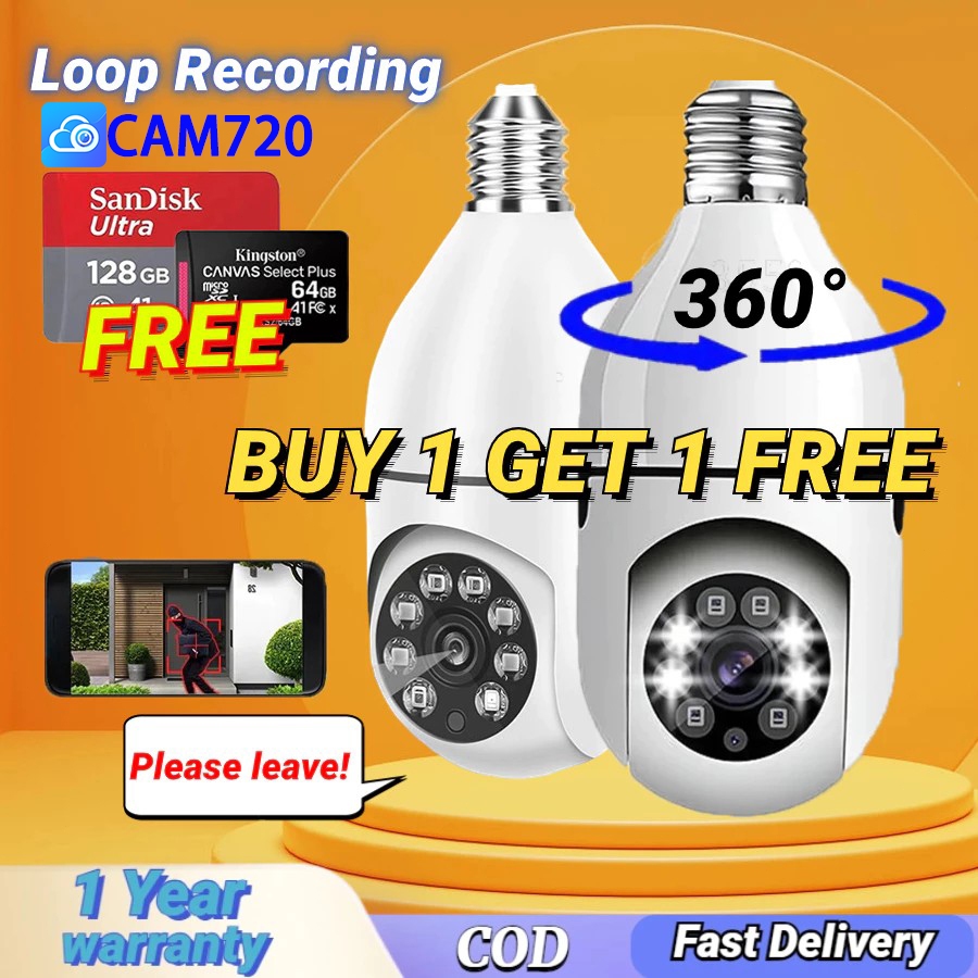 BUY1 TAKE 1 CAM720 CCTV Bulb 5G Camera 1080P Smart Wifi 360° Rotate ...