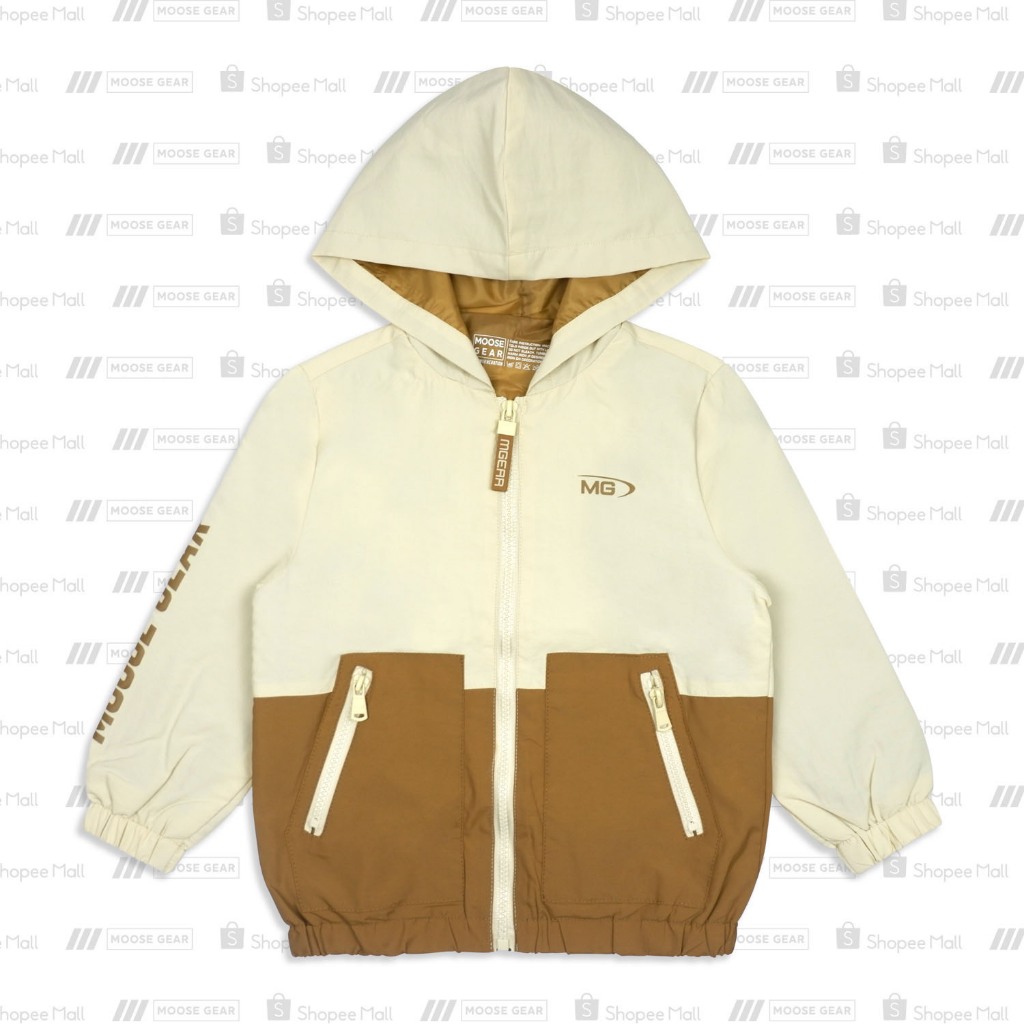 Moose Gear Cream Combi Jacket With Hood and Print details (JC-H 15854 ...