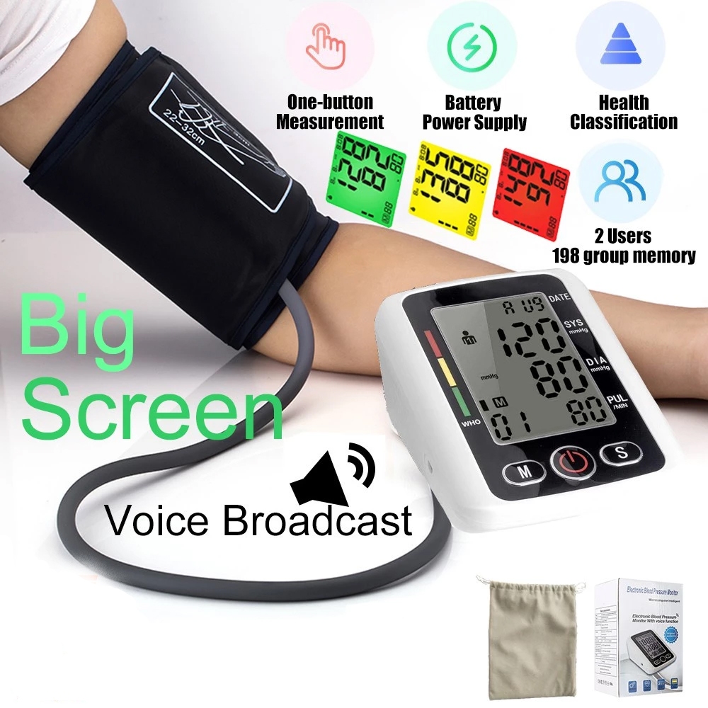 Electronic Digital Automatic Arm Blood Pressure Monitor BP Health ...