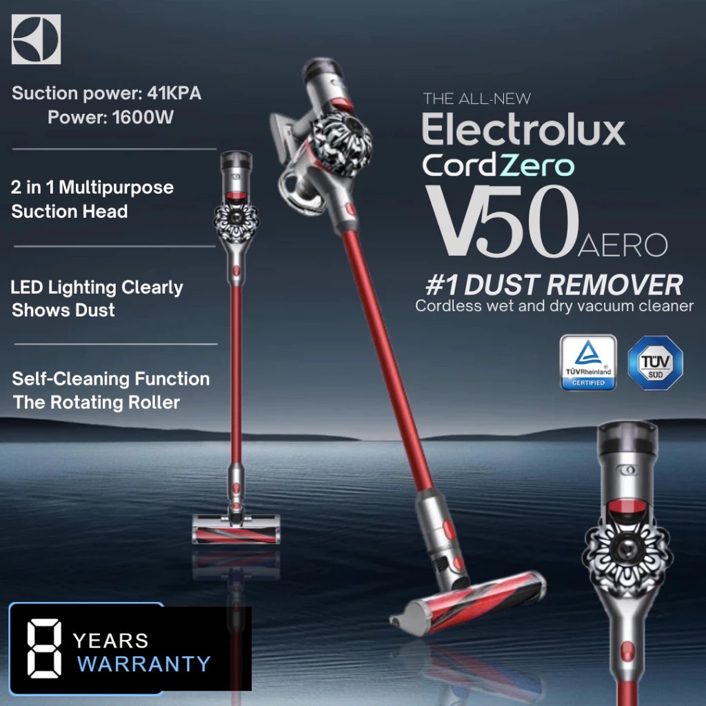 Electrolux V50 Pro Cordless Vacuum | 41KPa Strong Suction & HEPA Filter ...