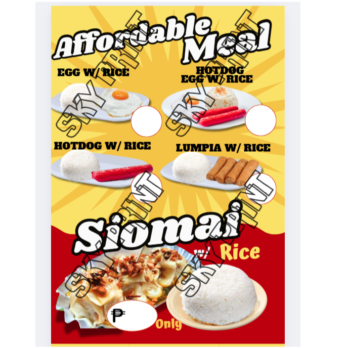 PARES MAMi SIOMAI SIOPAO LUGAW kikiam kwekkwek frenchfries signage ...