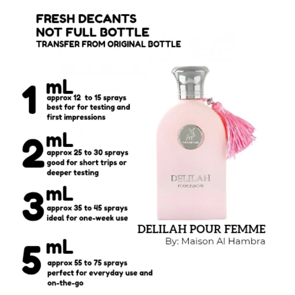 Perfume Decant Maison Al Hambra Delilah Pour Femme (Smells like Delina ...