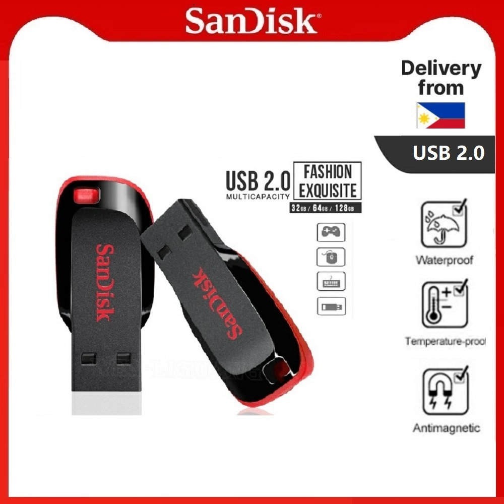 SanDisk Cruzer Blade Flash Drive 128GB 64GB 32GB USB 2.0 Flash Drive ...