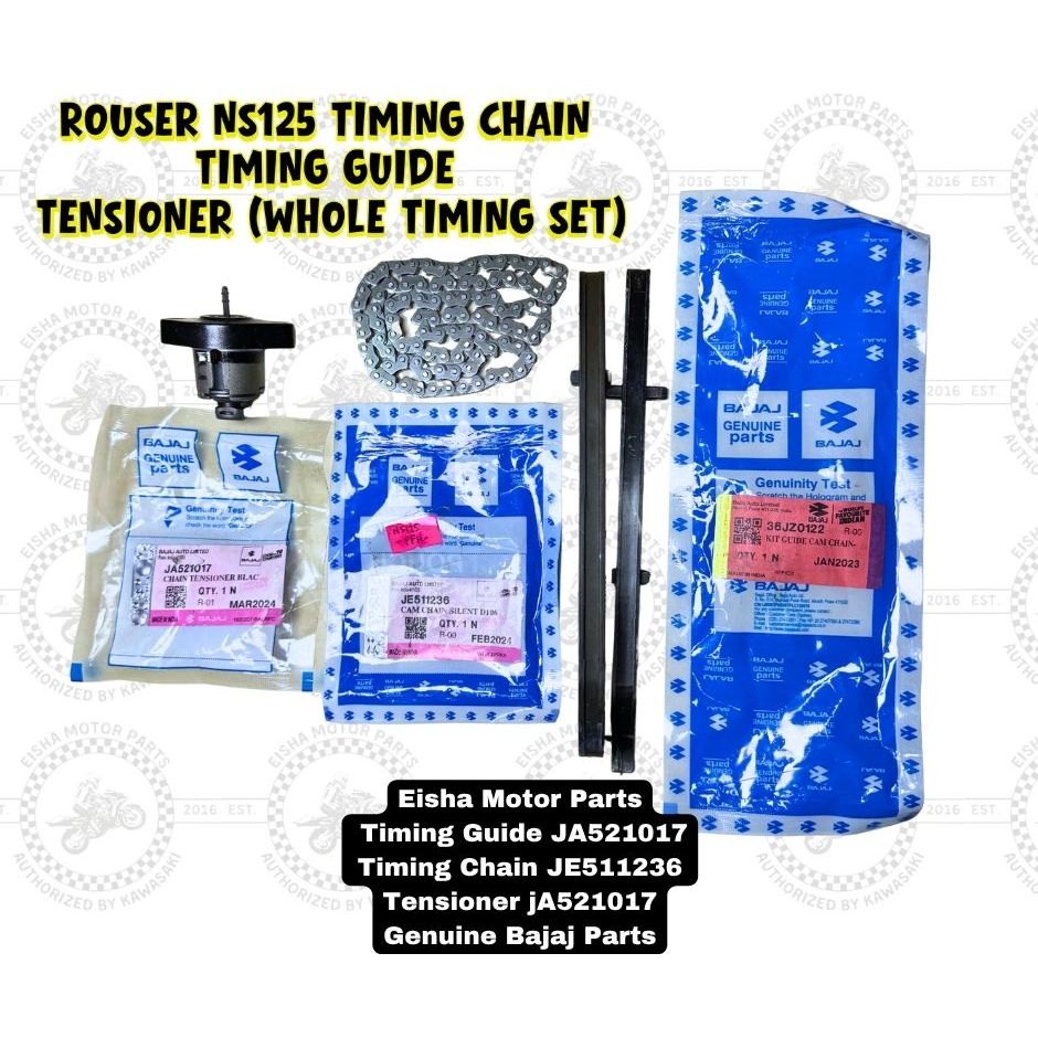 Original Kawasaki Bajaj Timing Chain, Timing Guide & Tensioner Bundle ...