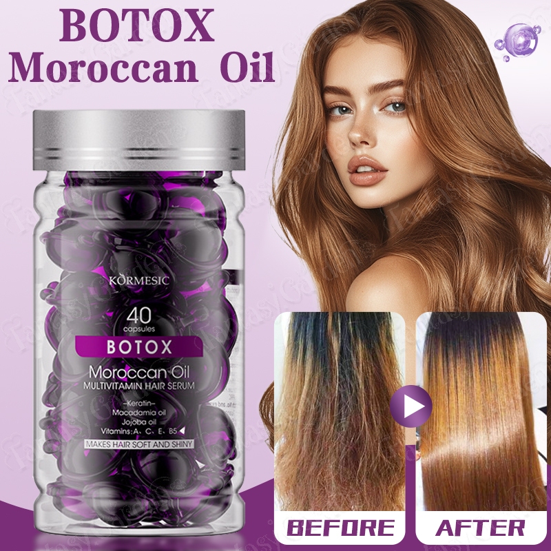 40Pcs BOTOX Moroccan Essential Oil Multivitamin Hair Essence Anti ...