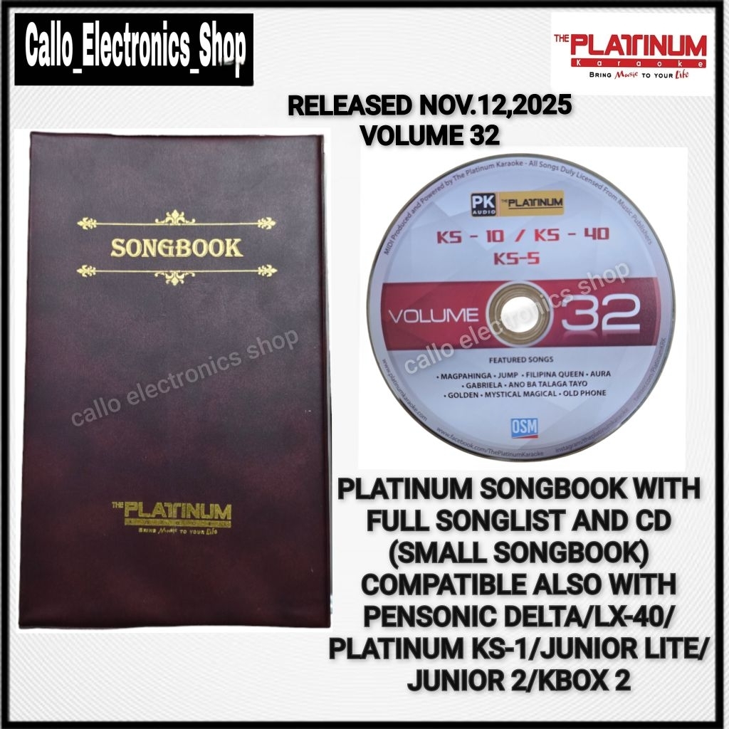 Platinum Songbook with Full Songlist And CD Volume 32 for Platinum KS-1 ...