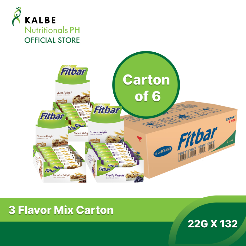 Fitbar 3 Flavour Mix 132x22g (1 Carton / 6 Boxes) – Healthy Snack Bar ...