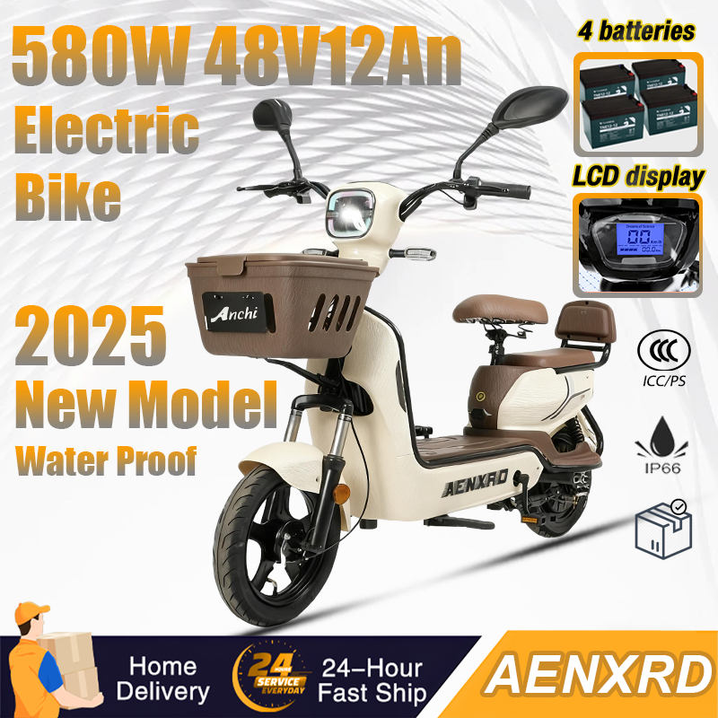 AENXRD 2025 New Model Adult Electric Bike 48V 12Ah/20Ah 50KM/H IP65 Waterproof with LCD Display ...