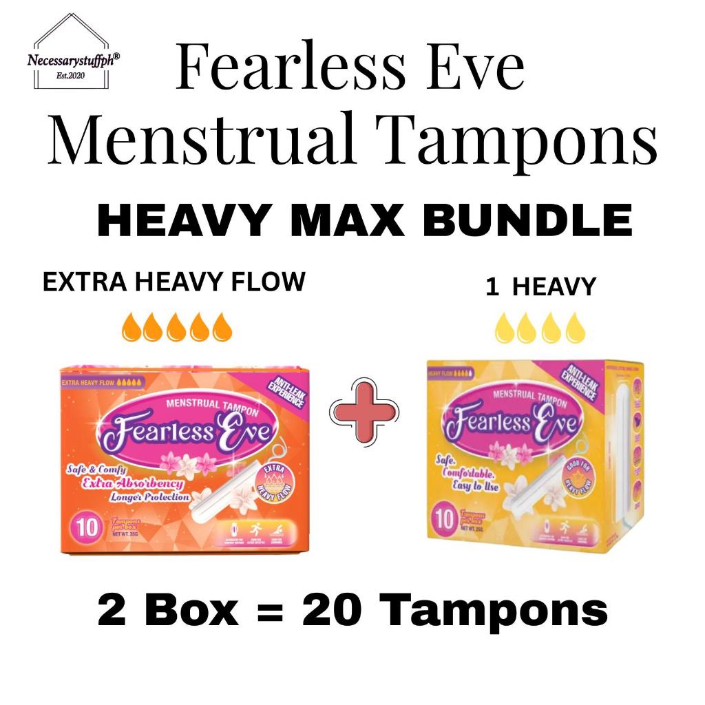 Fearless Eve Heavy Max Bundle Menstrual Tampons (1 Heavy + 1 Extra ...