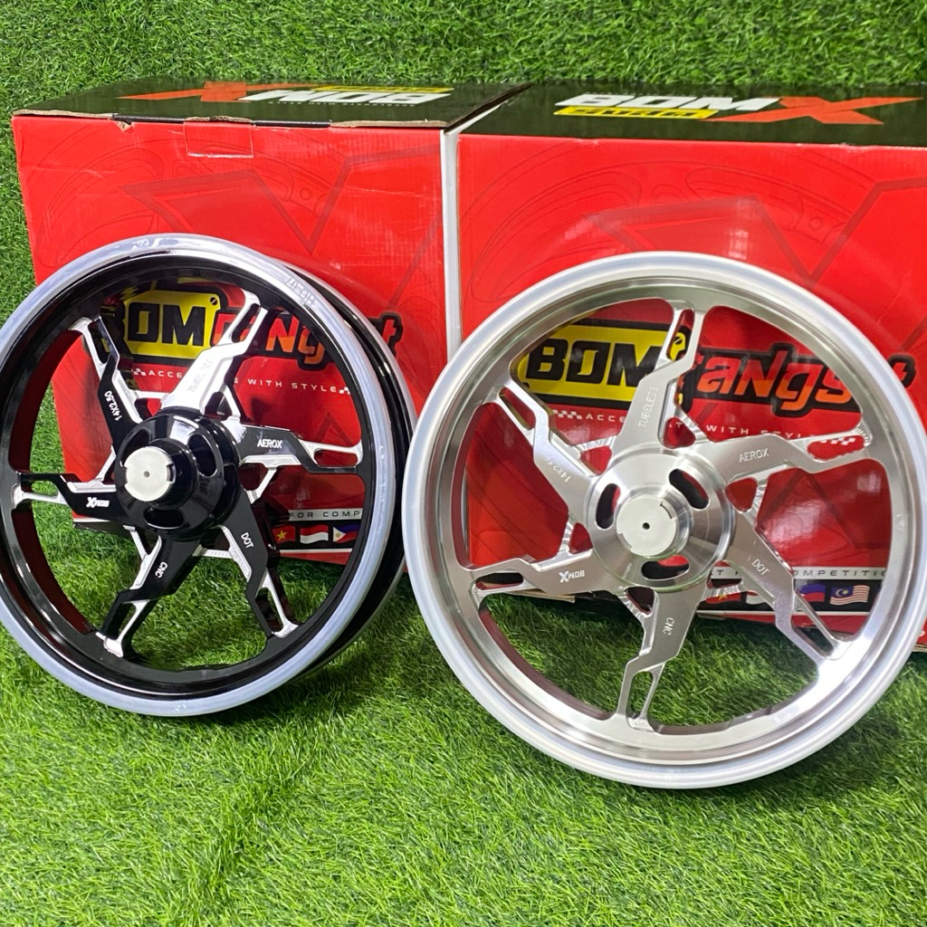 BOM X BOMRANGSIT HEXA MAGS FOR AEROX V1/V2 SILVER & BLACK | Shopee ...