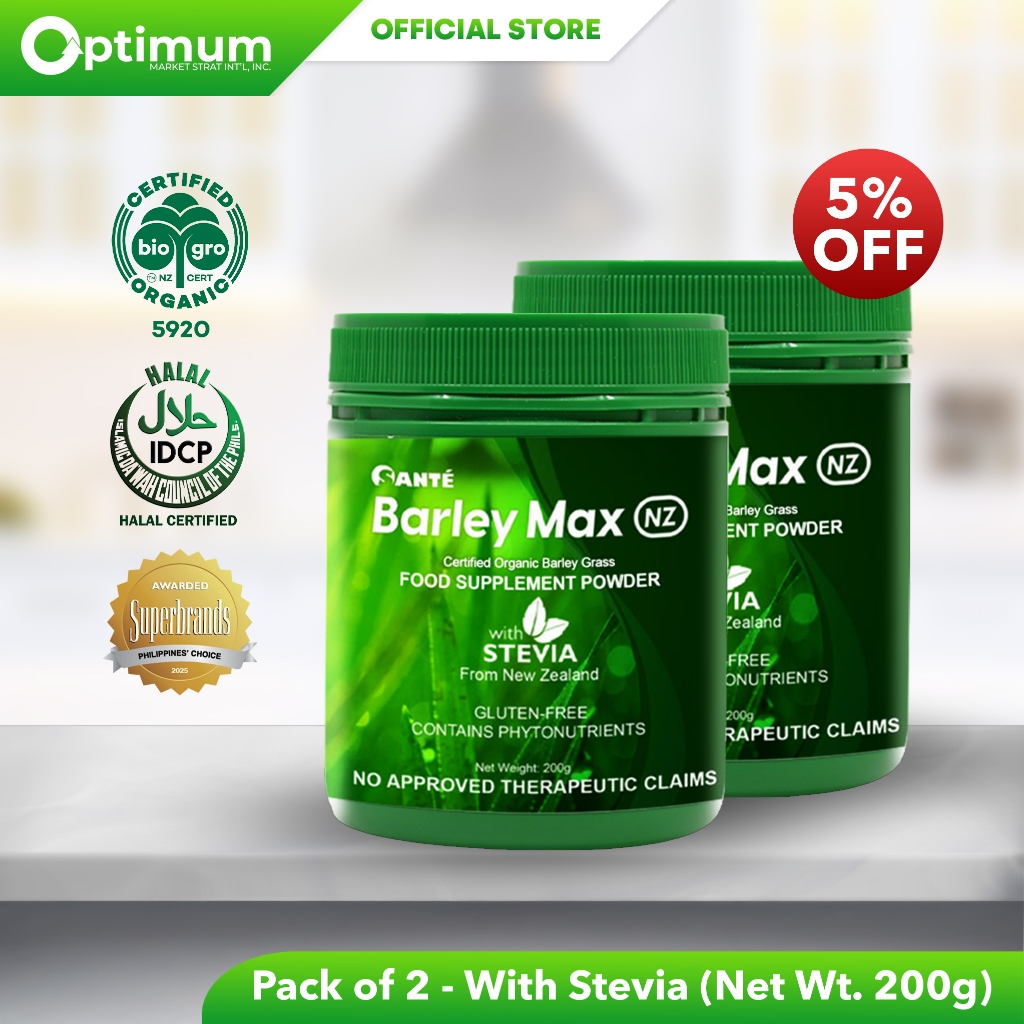 Sante Barley Max Powder 200g canister with Stevia Certified Organic ...