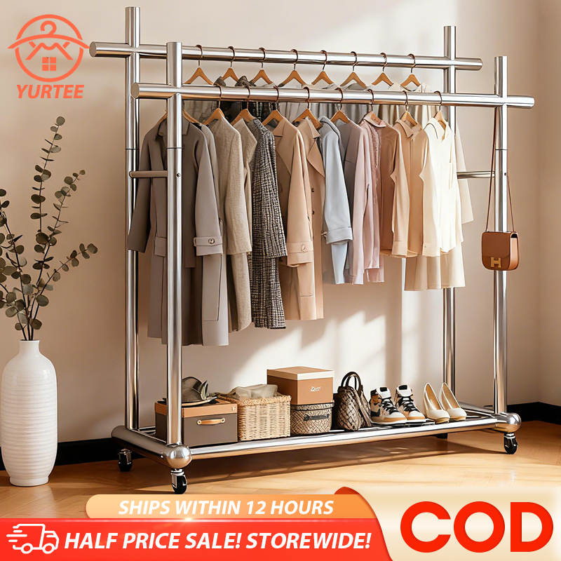 Sampayan Stainless Steel Clothes Drying Rack Double Poles Movable ...