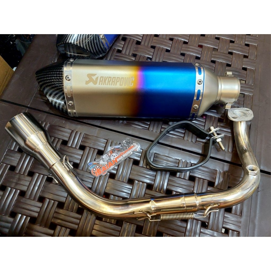(SAMURAI 155)ORIGINAL HEXA AKRAPOVIC PIPE + STAINLESS ELBOW + SILENCER ...