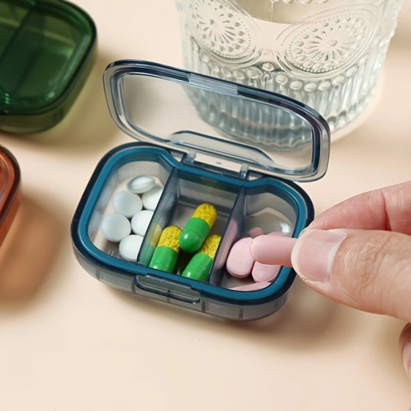 Mini Pill Storage Box - Ultra-Compact, 3-Grid, Dustproof Weekly ...