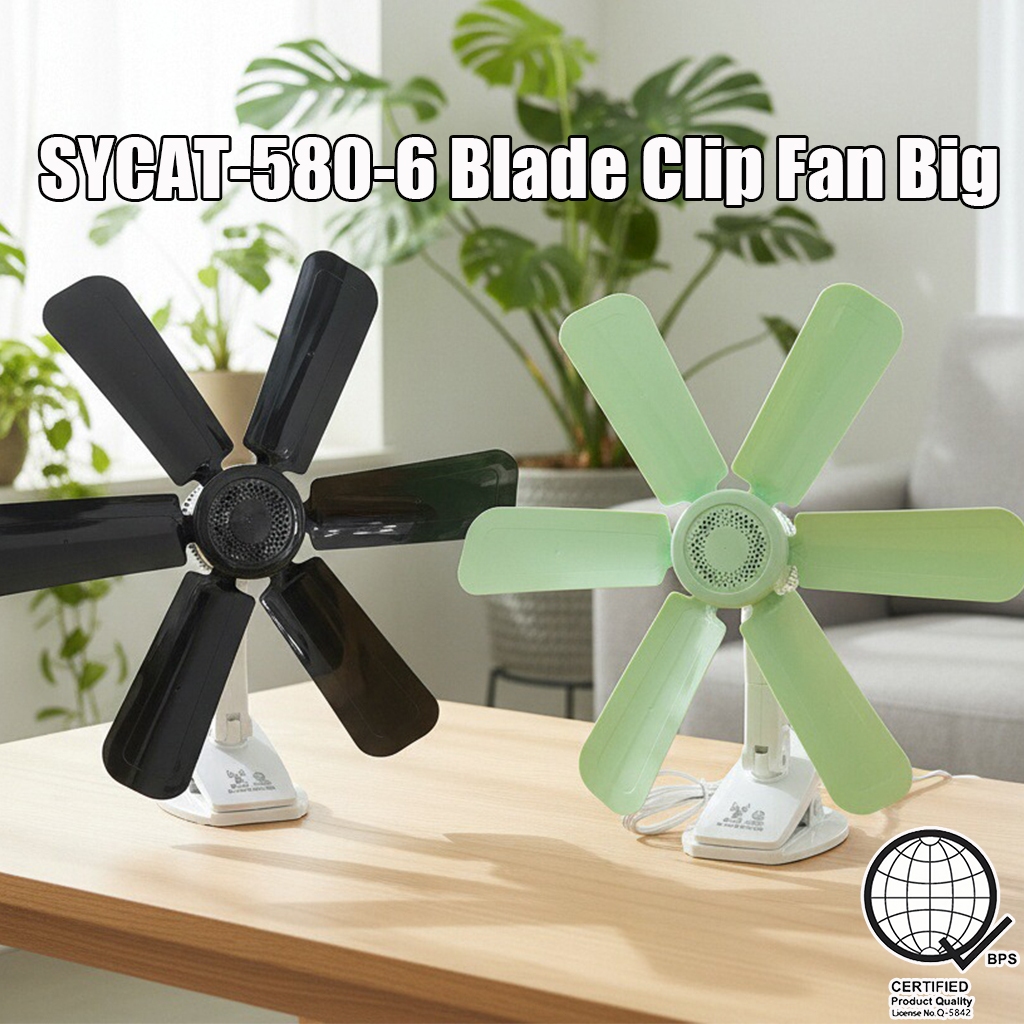 SYCAT-A580-6 Blade Big Clip Fan Round Chassis Clip Fan Desk Fan 6 Blade ...