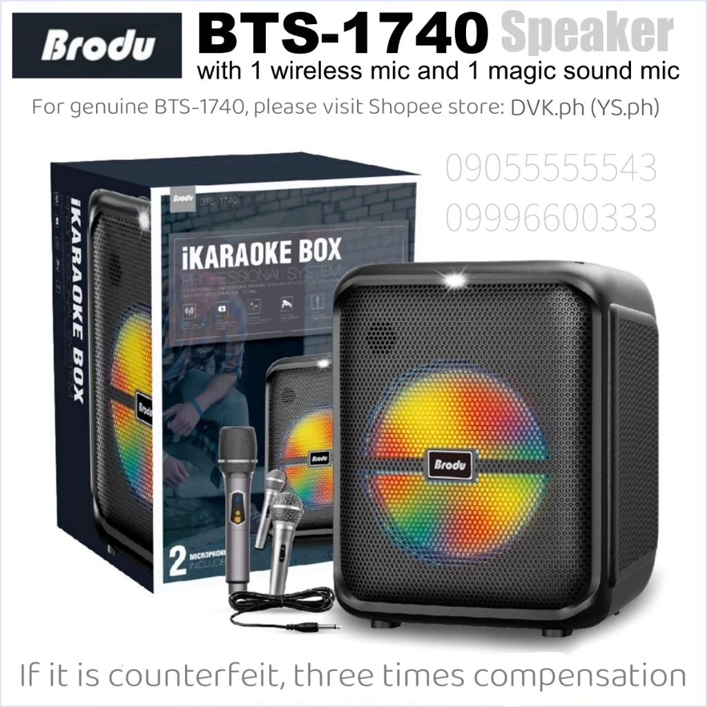 Brodu Bts-1740 Bluetooth Karaoke Speaker Flashlight Highquality ...