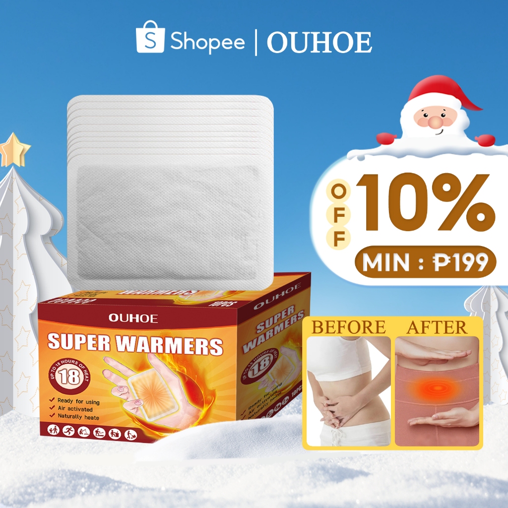 OUHOE Heat Body Warmer Pack 10Pcs Menstrual Cramp Hot Compress Heat To ...