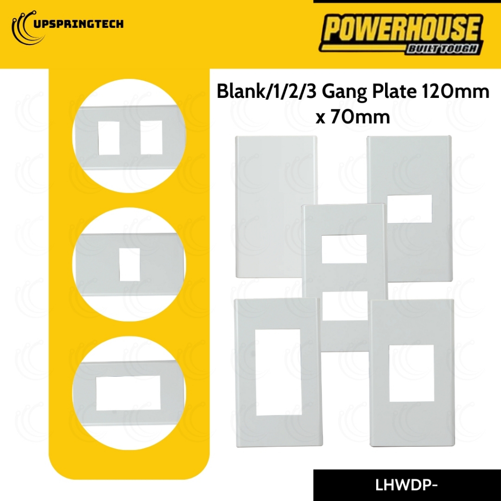 Powerhouse Blank/1/2/3 Gang Plate – Durable Electrical Wall Plate Cover ...
