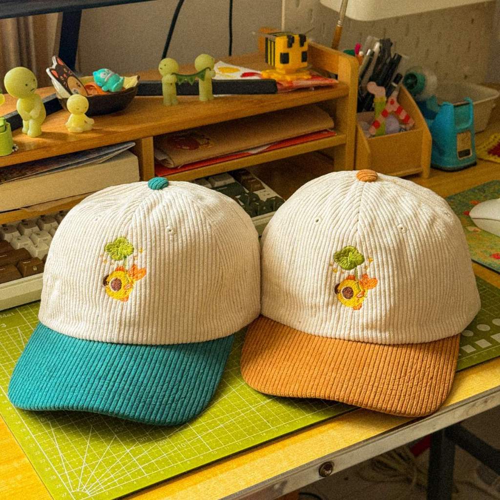 Lucky Fish Cap | Cute Corduroy Cap | Shopee Philippines