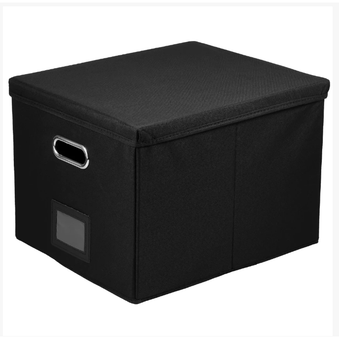 Covered storage box, foldable organizer, drawer style document and ...