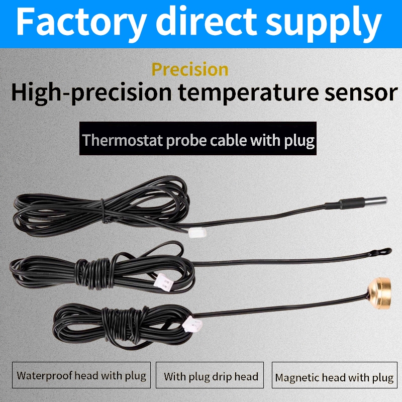 High-precision temperature sensor cable (with plug), temperature ...