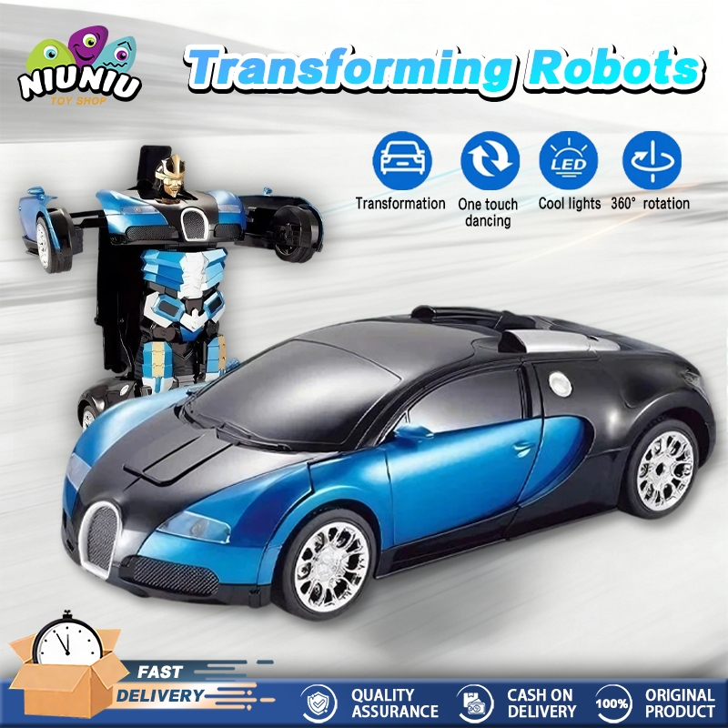 Transforming Robot Car Toy Sports Car Design with Inertia Power Bump ...