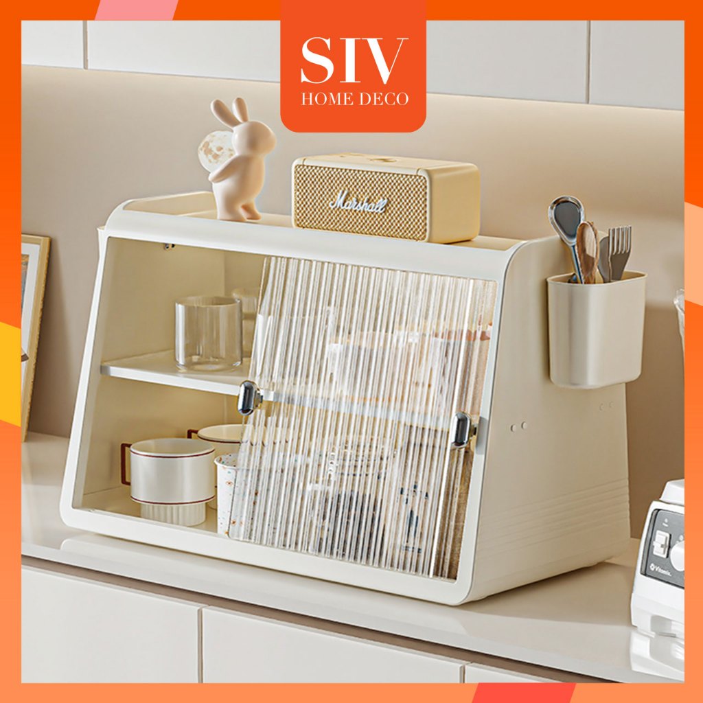 SIV Desktop Plastic Storage Cabinet Tea Coffee Cup Storage Rack Spice ...
