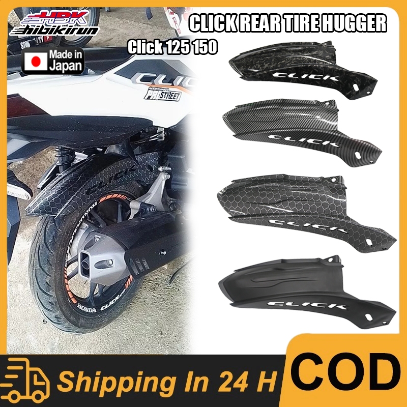 HBK New Rear Tire Hugger Mud Guard Black Carbon for Honda Click 125i ...